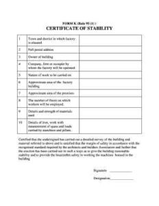 Structure Stability Certificate: Importance, Requirements, & Format