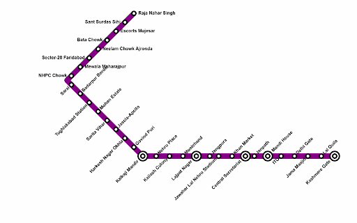 Violet Line Metro Delhi: Routes, Fares, Stations and Localities 2024