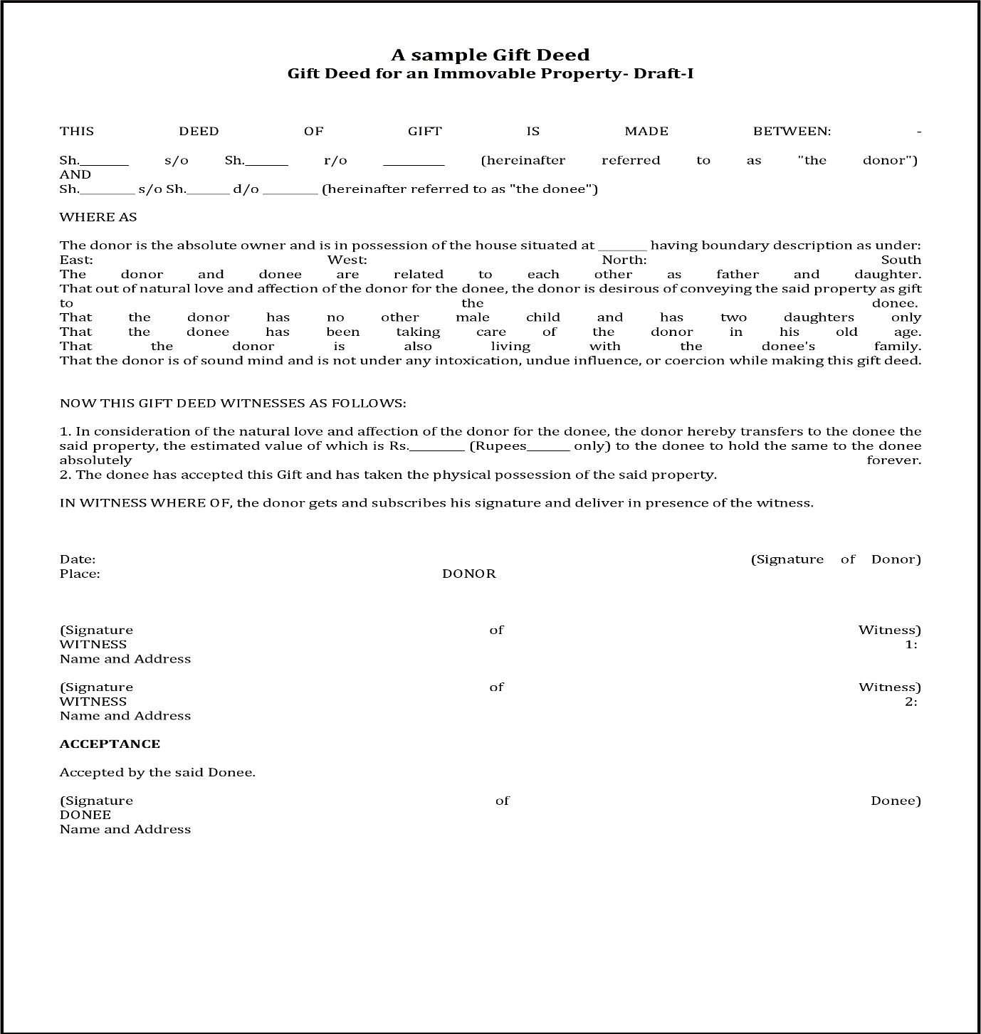 How to draft gift deeds for wife and grand sons? Archives - Real Estate ...