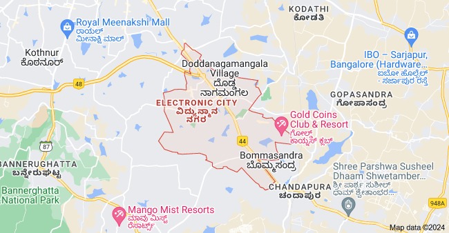 Electronic City, Bangalore - Map, Pin Code, & Property Rates 2024