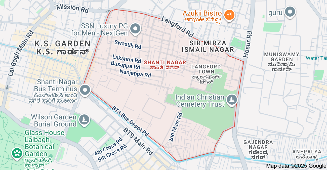 Shanti Nagar, Bangalore - Map, Pin Code, & Property Rates 2025